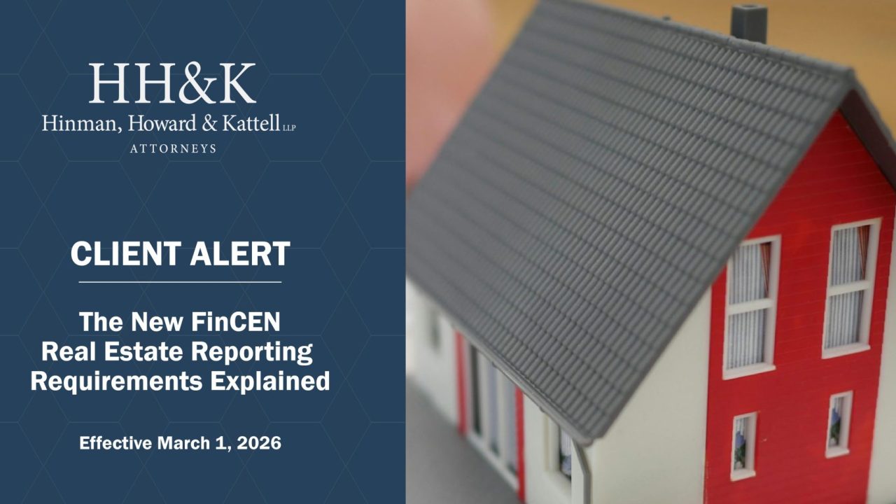 Client Alert – The New FinCEN Real Estate Reporting Requirements ...